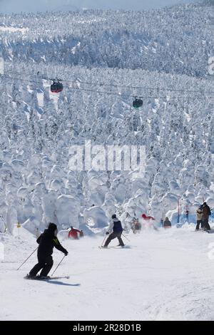 Zao rime and rope-way Stock Photo - Alamy