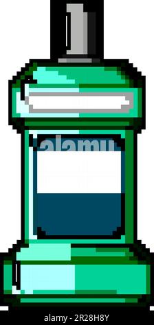 hygiene mouthwash game pixel art vector illustration Stock Vector Image ...