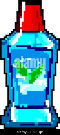 hygiene mouthwash game pixel art vector illustration Stock Vector Image ...
