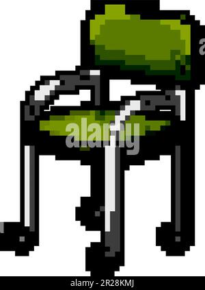 empty office chair game pixel art vector illustration Stock Vector ...