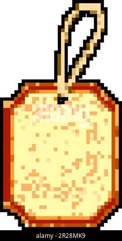 brown paper tag game pixel art vector illustration Stock Vector Image ...
