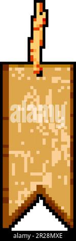 brown paper tag game pixel art vector illustration Stock Vector Image ...