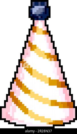 cone party hat game pixel art vector illustration Stock Vector Image ...