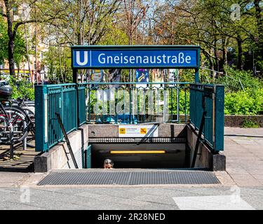 U Gneisenaustraße, Underground U-Bahn railway station serves the U7 ...