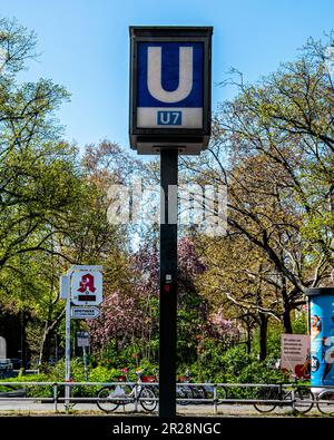 U Gneisenaustraße, Underground U-Bahn railway station serves the U7 ...