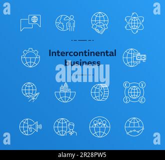 Intercontinental business line icon set Stock Vector Image & Art - Alamy