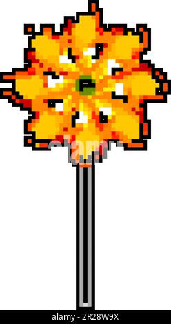 whirligig pinwheel toy game pixel art vector illustration Stock Vector ...