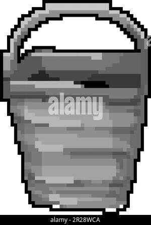 plastic plastic bucket container game pixel art vector illustration ...