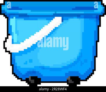 plastic plastic bucket container game pixel art vector illustration ...