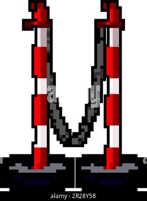 barricade road barrier game pixel art vector illustration Stock Vector ...