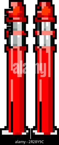 barricade road barrier game pixel art vector illustration Stock Vector ...