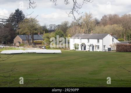 The cricket pitch at White Coppice near Chorley Lancashire England ...