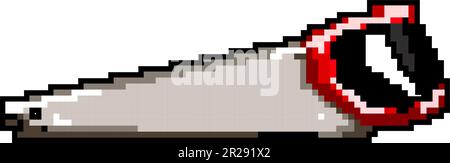equipment saw hand game pixel art vector illustration Stock Vector ...