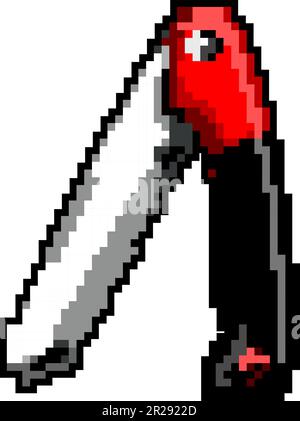 equipment saw hand game pixel art vector illustration Stock Vector ...