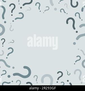 Vector frame - question mark border for survey, quiz or poll. Blue on ...