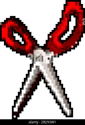 tailor scissor cut game pixel art vector illustration Stock Vector ...