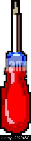 object screwdriver tool game pixel art vector illustration Stock Vector ...