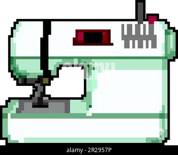 thread sew machine game pixel art vector illustration Stock Vector ...