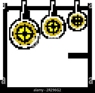 aim shooting target game pixel art vector illustration Stock Vector ...