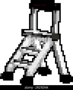 work step ladder safety game pixel art vector illustration Stock Vector ...