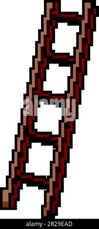 technician step ladder safety game pixel art vector illustration Stock ...