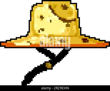 cap straw hat game pixel art vector illustration Stock Vector Image ...