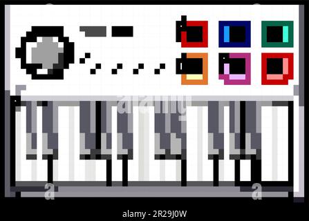 electronic synthesizer audio game pixel art vector illustration Stock ...