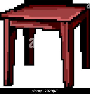 wooden table dining game pixel art vector illustration Stock Vector ...
