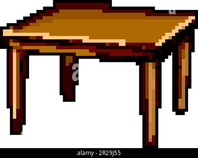 wooden table dining game pixel art vector illustration Stock Vector ...