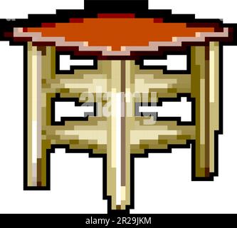 wooden table dining game pixel art vector illustration Stock Vector ...