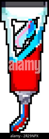 hygiene toothpaste game pixel art vector illustration Stock Vector ...