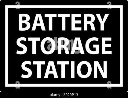 Battery Charging Area Sign Battery Storage Station Stock Vector Image ...