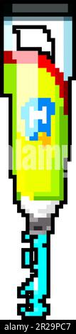 hygiene toothpaste game pixel art vector illustration Stock Vector ...