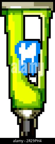 hygiene toothpaste game pixel art vector illustration Stock Vector ...