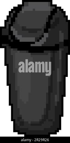 dustbin trash bag game pixel art vector illustration Stock Vector Image ...