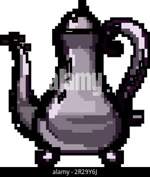 traditional vintage teapot game pixel art vector illustration Stock ...