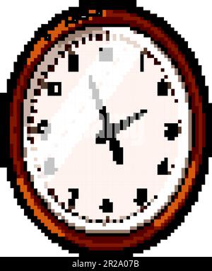 minute wall clock game pixel art vector illustration Stock Vector Image ...