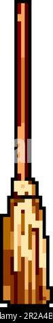 wizard witch broom game pixel art vector illustration Stock Vector ...