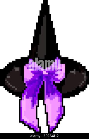 witch wizard hat game pixel art vector illustration Stock Vector Image ...