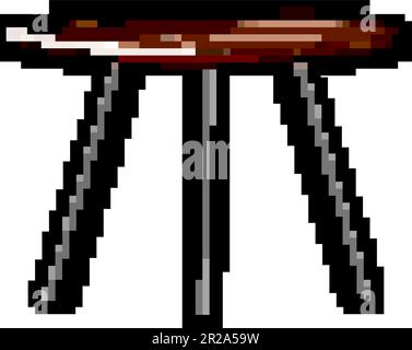 desk wood table game pixel art vector illustration Stock Vector Image ...