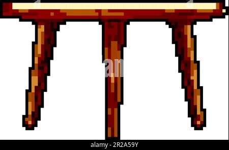 desk wood table game pixel art vector illustration Stock Vector Image ...