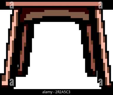 desk wood table game pixel art vector illustration Stock Vector Image ...