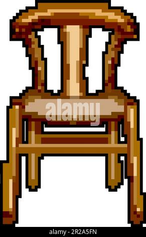 seat wooden chair game pixel art vector illustration Stock Vector Image ...