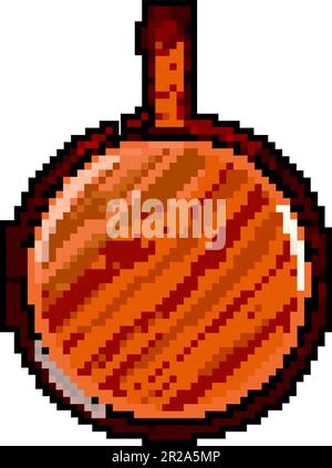 surface wooden pizza board game pixel art vector illustration Stock ...