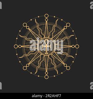 Esoteric and occult pentagram, mason or tarot symbols. Magic vector ...