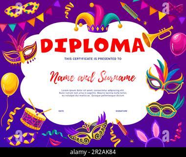 Samba dancer diploma. Brazilian carnival decorations and objects ...