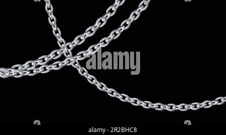 Silver chains collection, vector cartoon illustration of jewelry chains ...