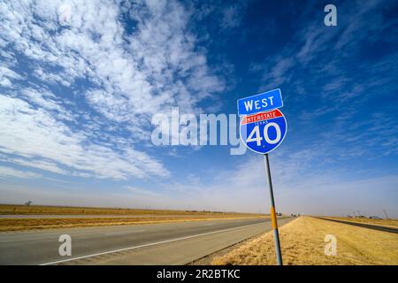 Texas Panhandle highway sign Interstate 40 Old Historic Route 66 ...