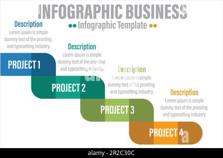 four steps sequence process diagram infographic layout concept vector ...