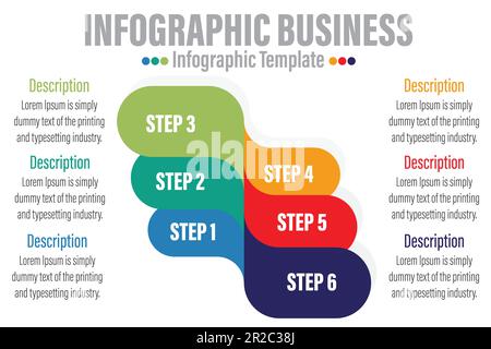 Six Step Process Diagram Slide Template Stock Vector Image & Art - Alamy